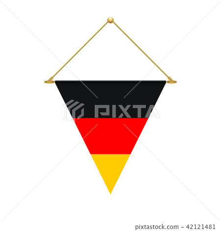 German triangle flag hanging, vector illustration - Stock Illustration ...