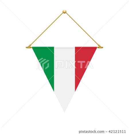 Italian triangle flag hanging, vector illustration - Stock Illustration ...