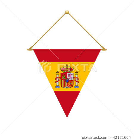 Spanish triangle flag hanging, vector illustration - Stock Illustration ...