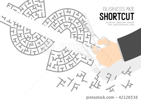Shortcut Business online Maze or labyrinth - Stock Illustration ...