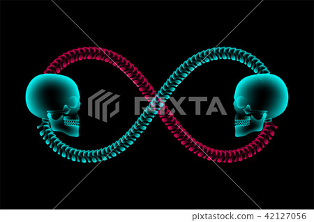 Skull couple X-ray with Infinity symbol - Stock Illustration [42127056 ...