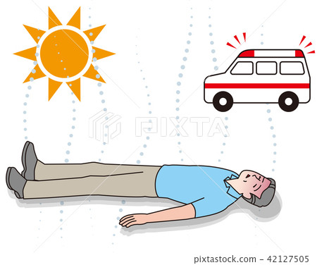 Senior who collapsed with heat stroke - Stock Illustration [42127505 ...