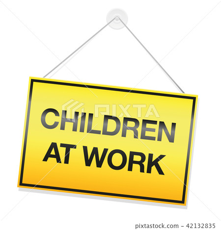Children At Work Sign Child Labor Symbol - Stock Illustration [42132835 ...