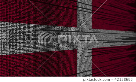 Program code and flag of Denmark. Danish... - Stock Illustration ...