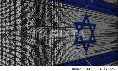 Program code and flag of Israel. Israeli... - Stock Illustration ...