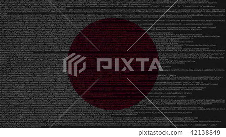 Source code and flag of Japan. Japanese digital... - Stock Illustration ...