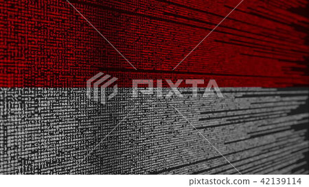 Program code and flag of Indonesia. Indonesian... - Stock Illustration ...