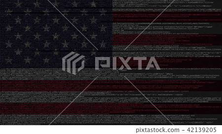 Source code and flag of the United States.... - Stock Illustration ...