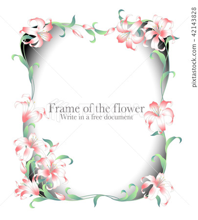 Japanese lily box decorative frame, - Stock Illustration [42143828] - PIXTA