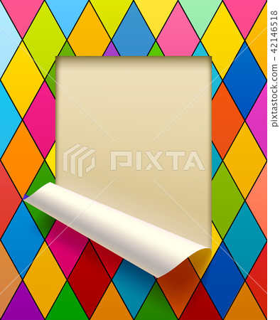 Paper sheet cut framed and partially rolled up - Stock Illustration ...