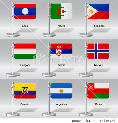 Vector set of world table flags - Stock Illustration [42146521] - PIXTA
