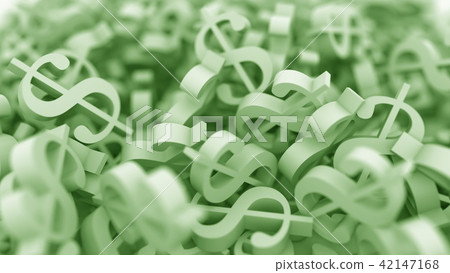 Pile of green dollar signs. Conceptual 3D... - Stock Illustration ...