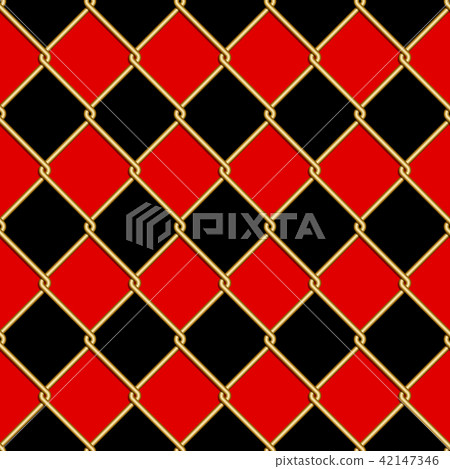 Gold wire grid seamless pattern -插圖素材 [42147346] - PIXTA圖庫