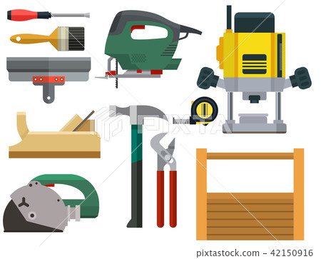 Construction building tools carpenter industry... - Stock Illustration ...
