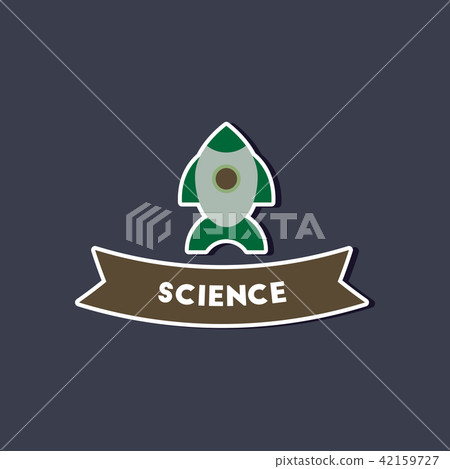 paper sticker on stylish background rocket science - Stock Illustration ...