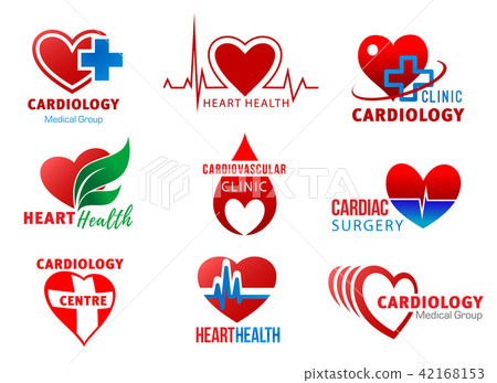 Cardiology cardiac surgery heart health symbols - Stock Illustration ...
