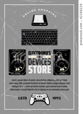 Electronics and devices store retro vector poster-插圖素材 [42168229] - PIXTA圖庫