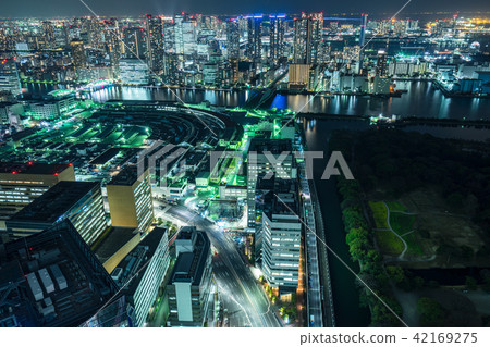 Tokyo Night view Tsukiji Market - Stock Photo [42169275] - PIXTA