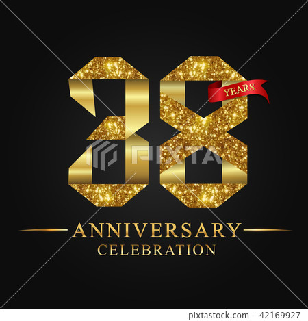 38 years anniversary gold foil. - Stock Illustration [42169927] - PIXTA