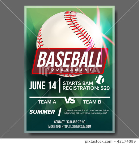 Baseball Poster Vector. Banner Advertising.... - Stock Illustration ...