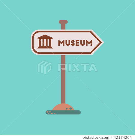 flat icon on background Museum sign - Stock Illustration [42174264] - PIXTA