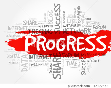 Progress word cloud collage - Stock Illustration [42177348] - PIXTA