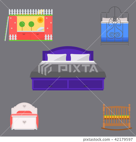 Sleeping furniture vector design bedroom... - Stock Illustration ...