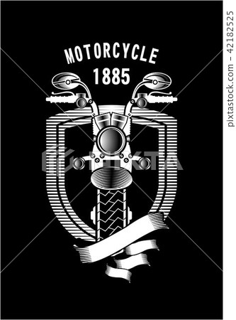 motorcycle ribbon emblem - Stock Illustration [42182525] - PIXTA
