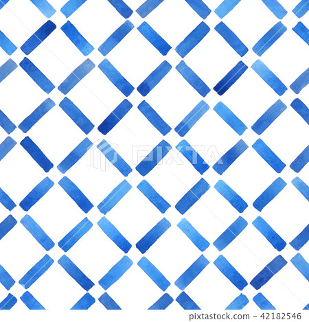 Watercolor geometric diagonal grid in blue-插圖素材 [42182546] - PIXTA圖庫