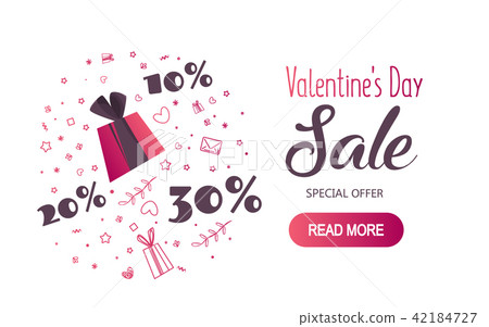 Modern flyer with happy valentine's day text. - Stock Illustration ...