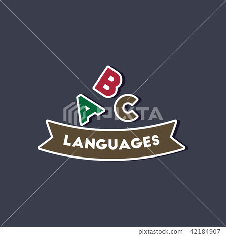 paper sticker on background letters languages - Stock Illustration ...