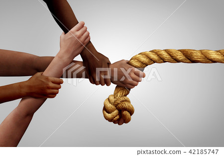 Hands Pulling Rope Team Concept - Stock Illustration [42185747] - PIXTA