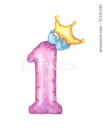 number One with crown isolated on white background - Stock Illustration ...