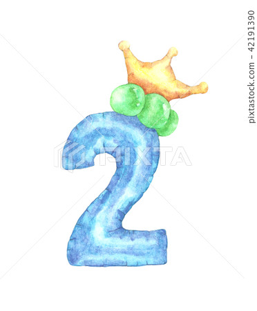 number two with crown - Stock Illustration [42191390] - PIXTA