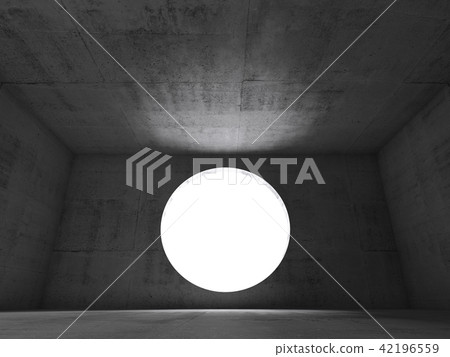 Room with round light window. 3d render - Stock Illustration [42196559 ...