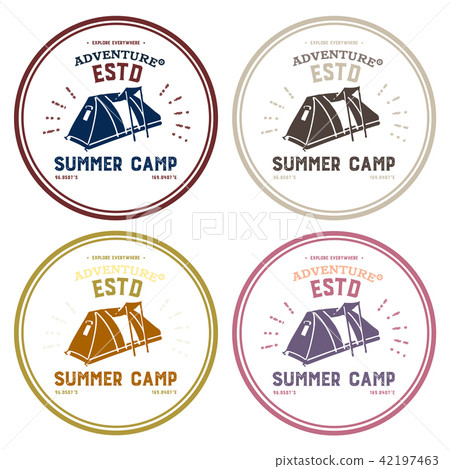 Set of retro vintage camp labels and logo graphics - Stock Illustration ...