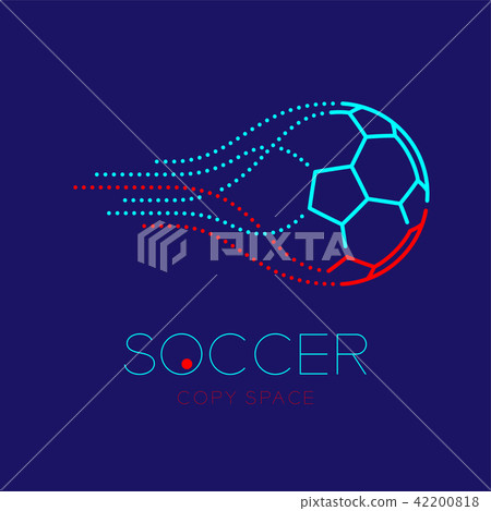 Soccer ball shooting logo icon outline stroke set - Stock Illustration ...