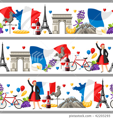 France seamless borders. - Stock Illustration [42203293] - PIXTA