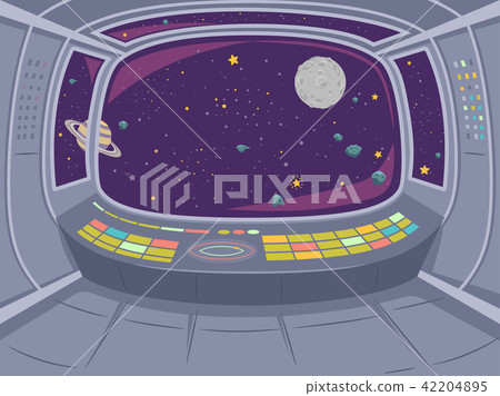 Interior Spaceship Monitor Illustration - Stock Illustration [42204895 ...