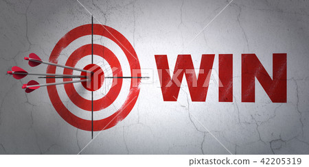 Finance concept: target and Win on wall background-插圖素材 [42205319 ...