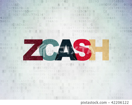Cryptocurrency concept: Zcash on Digital Data... - Stock Illustration ...