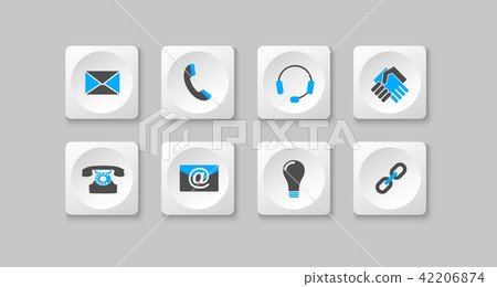 gray and blue computer icons - Stock Illustration [42206874] - PIXTA