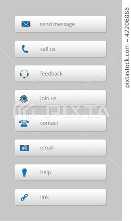 simple gray internet buttons with blue-gray icons - Stock Illustration ...