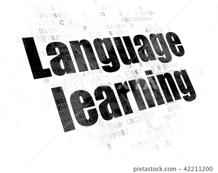 Learning concept: Language Learning on Digital... - Stock Illustration ...