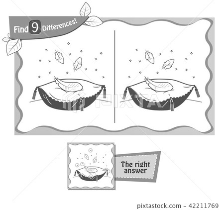 find 9 differences game black pillow - Stock Illustration [42211769 ...