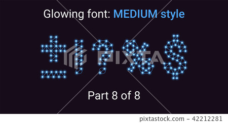 Blue Glowing font in the Outline style - Stock Illustration [42212281 ...