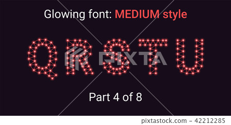 Red Glowing font in the Outline style - Stock Illustration [42212285 ...