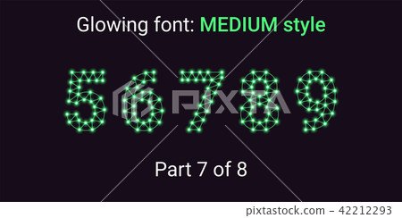 Green Glowing font in the Outline style - Stock Illustration [42212293 ...