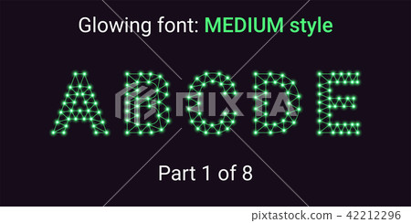 Green Glowing font in the Outline style - Stock Illustration [42212296 ...