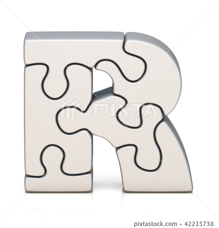 White puzzle jigsaw letter R 3D - Stock Illustration [42215738] - PIXTA